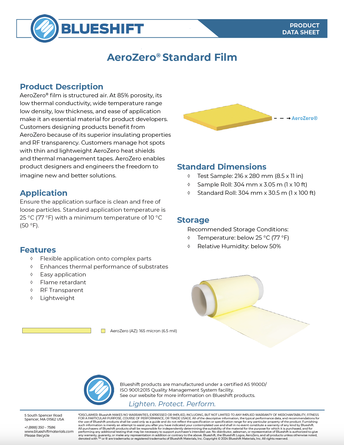 Technical Data Sheets - Blueshift