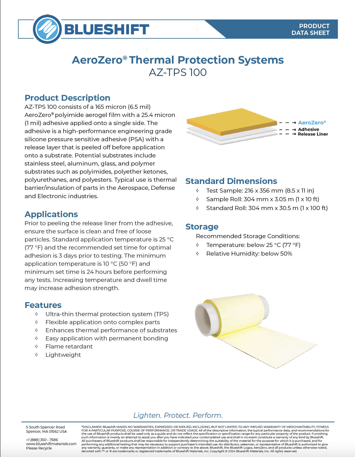 Technical Data Sheets - Blueshift