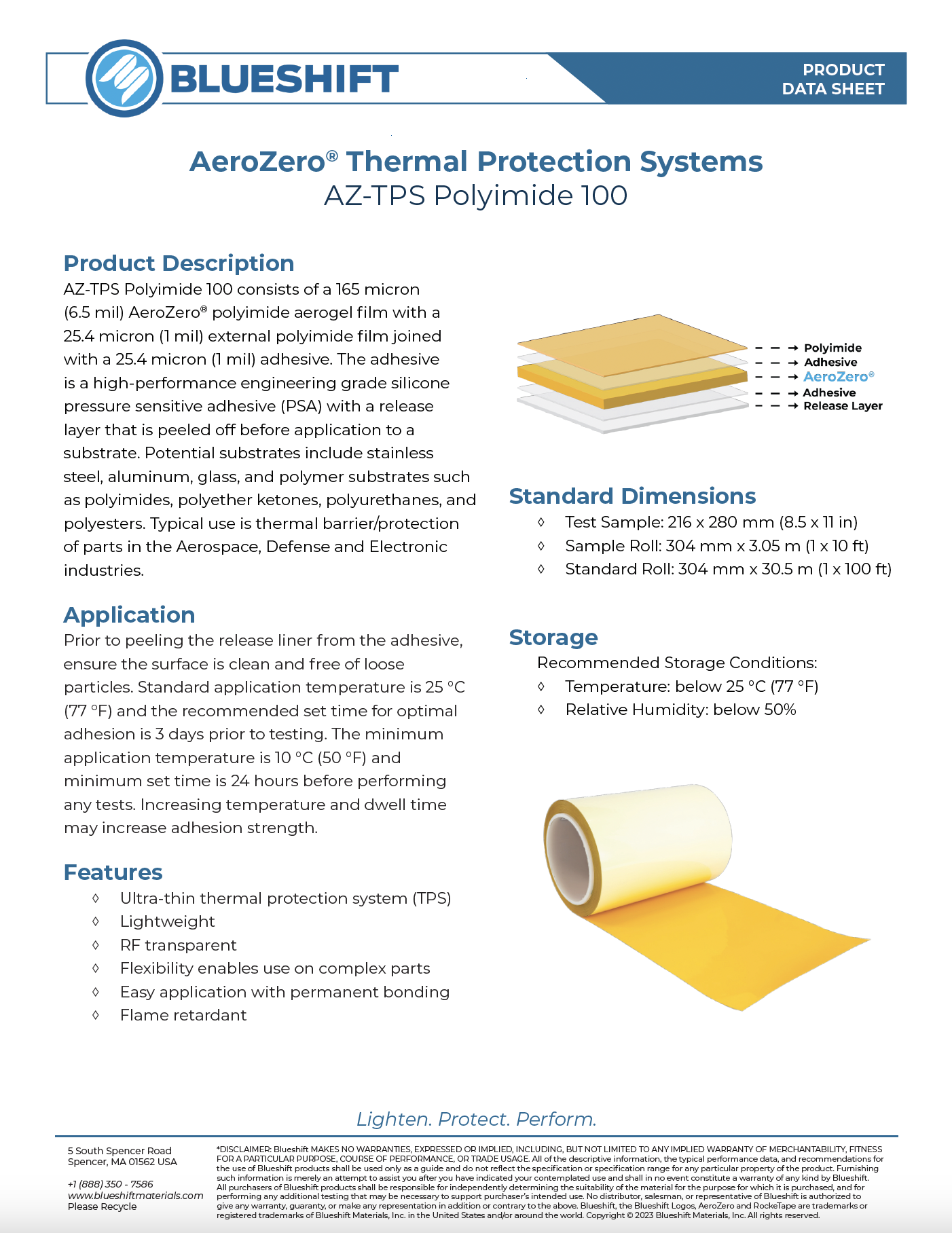 Technical Data Sheets - Blueshift